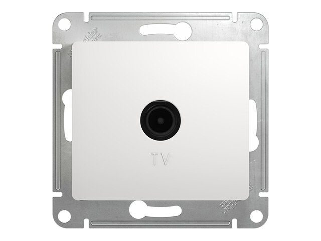 SCHNEIDER ELECTRIC Glossa розетка TV белая настенная с креплением и защитой IP20