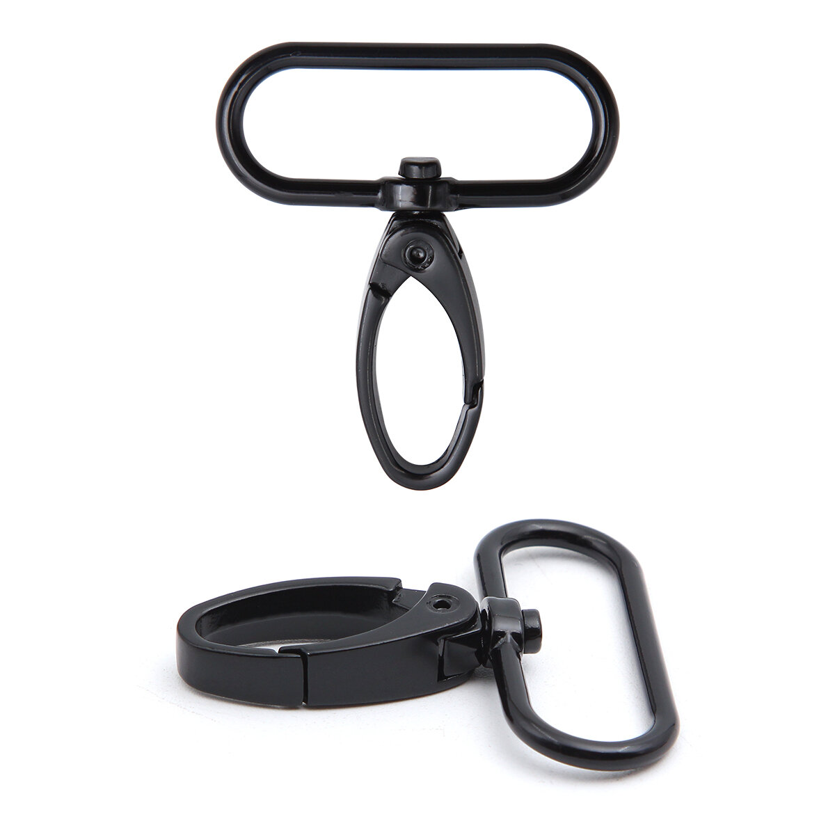 Карабин для сумки поворотный с рамкой, 38 мм (44*49 мм), металл (черный лак), 4 шт