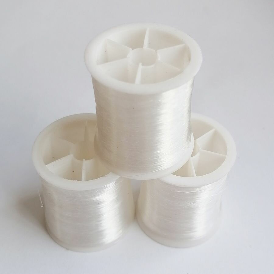 Мононить- леска для бисероплетения цв. белый/ 100м/ диам.0,15мм