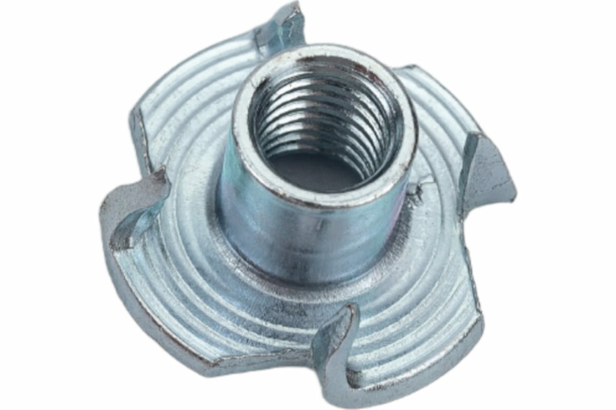 Метизный двор мебельная врезная гайка M6x9 DIN 1624, 100 шт - крепёж для мебели