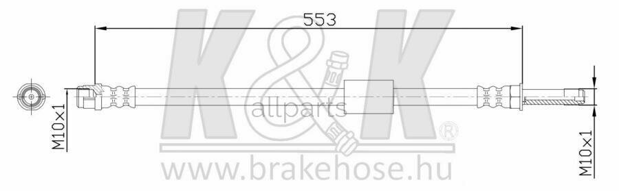 K&K FT0482 Шланг тормозной MERCEDES VITO Bus (W639) 123 06.04-