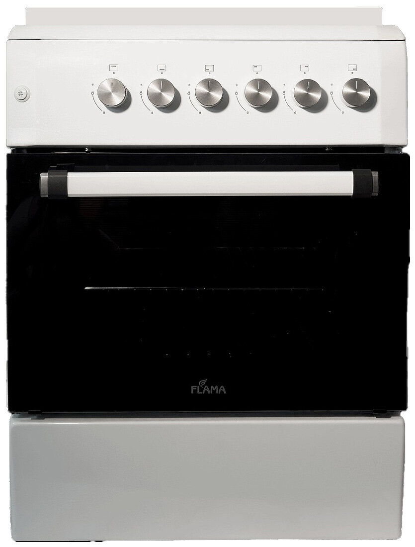 Газовая плита Flama AG 14218 W 50 см, 4 конфорки, белый