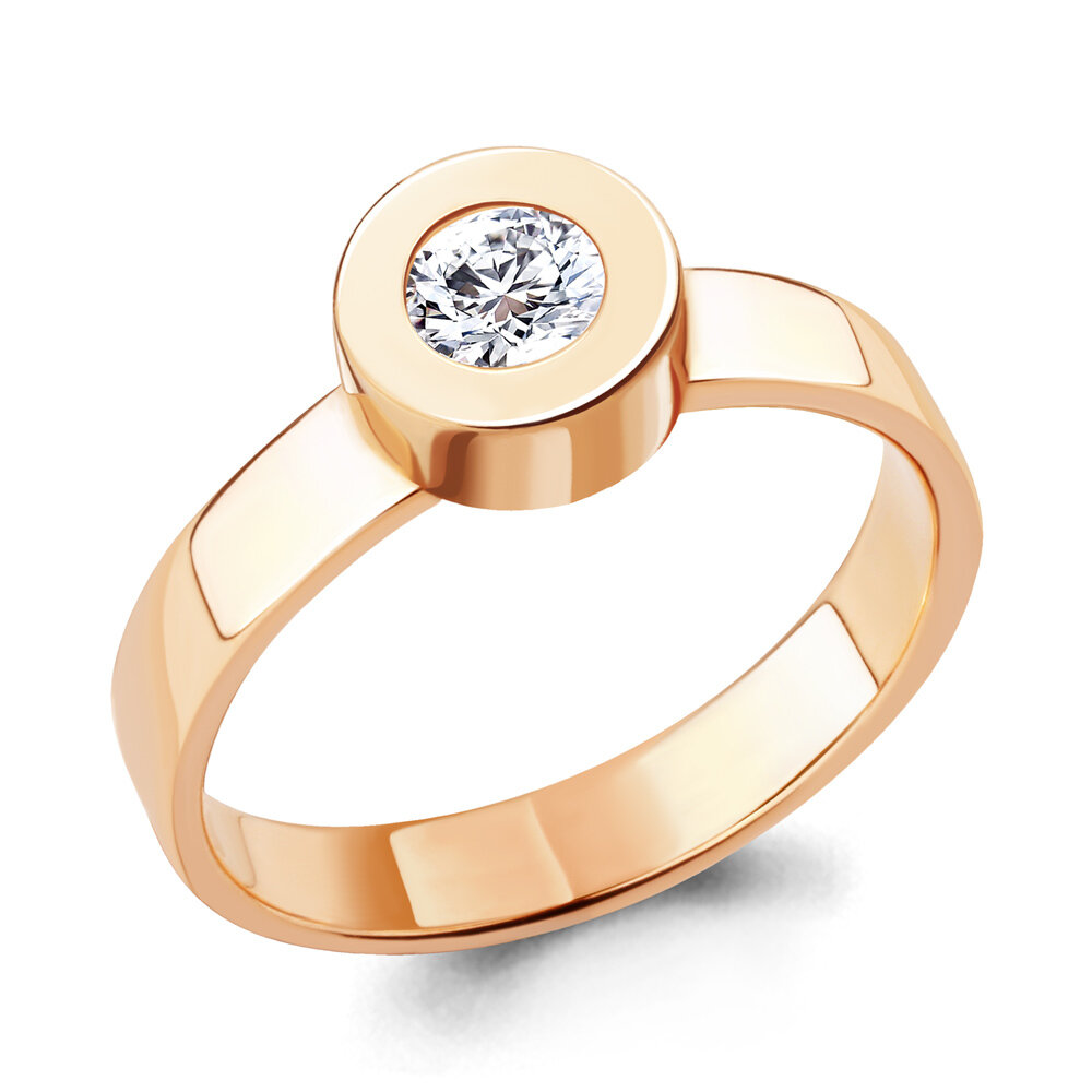 Кольцо тонкое, серебро, 925 проба, фианит