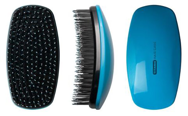 Щетка массажная Detangling Brush голубая Titania