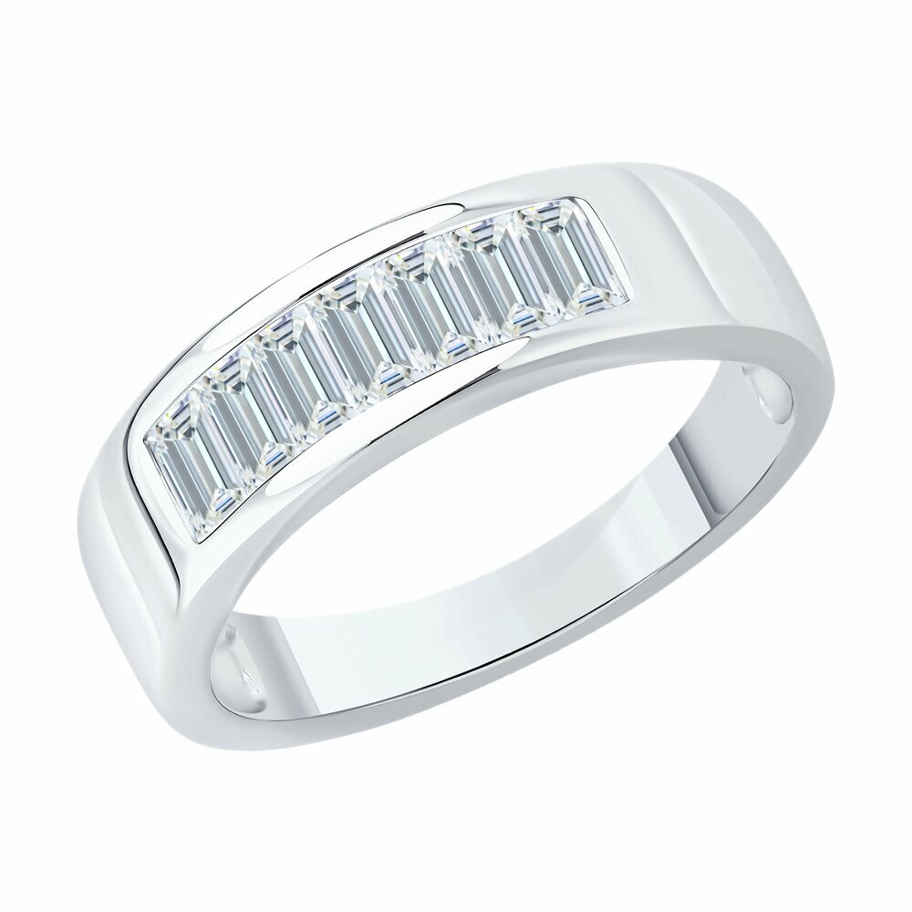 Кольцо, белое золото, 585 проба, бриллиант выращенный