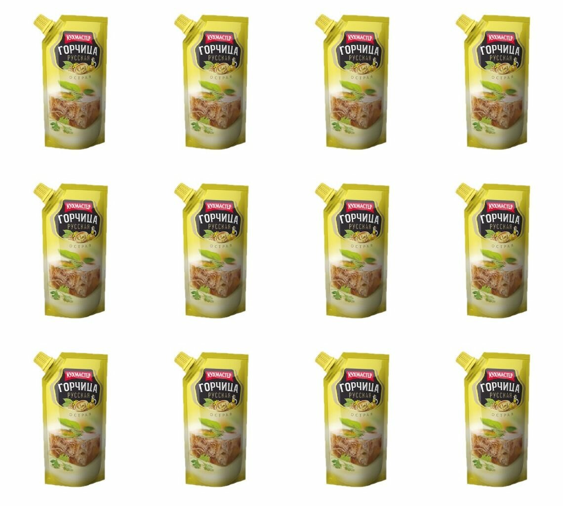 Кухмастер Горчица Русская, столовая дой-пак, 140 г, 12 уп
