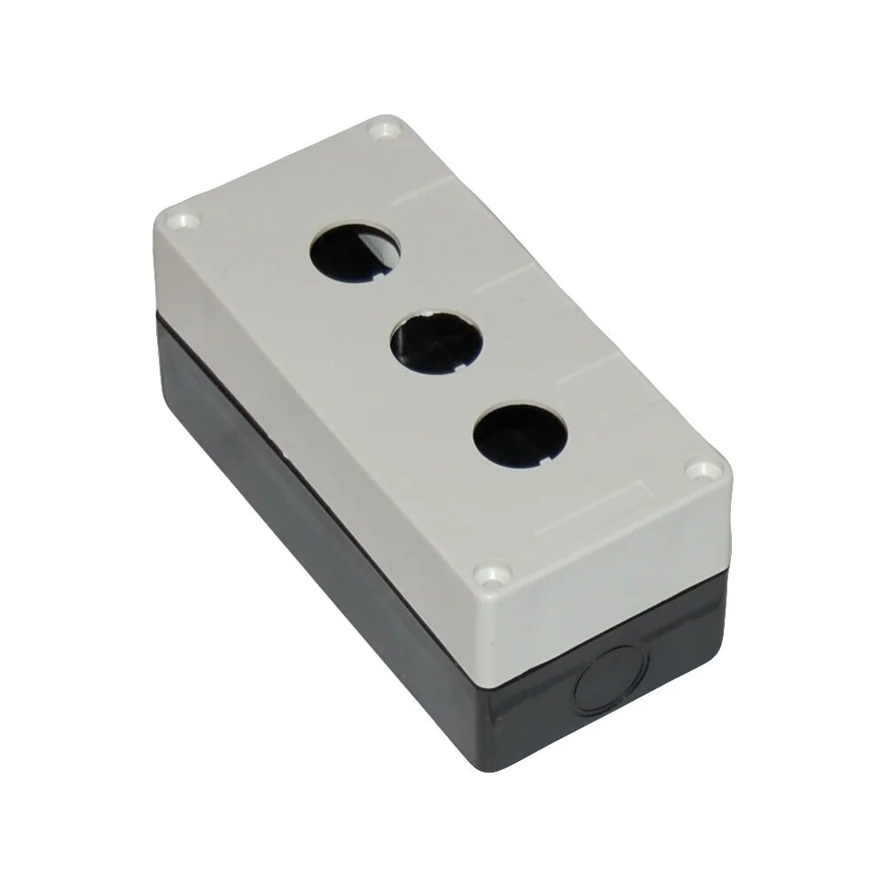 Корпус поста Электротехник КП-103, белый, пластик, 3 отверстия, IP54, ET055751