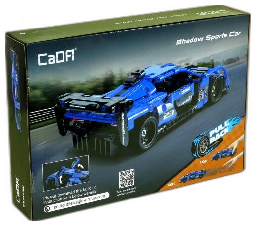 Конструктор CADA спортивный Спорткар Shadow, инерционный (380 деталей) - C52023W