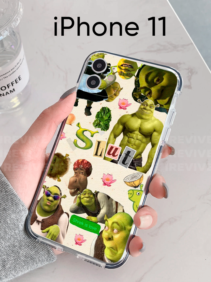 Чехол с приколом Шрек на Iphone 11