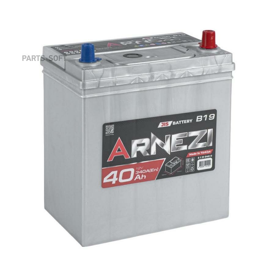 Аккумулятор arnezi jis 40 а/ч обратный тон. клеммы r+ 197x128x225 ns40 en 340 а arnezi e1310400