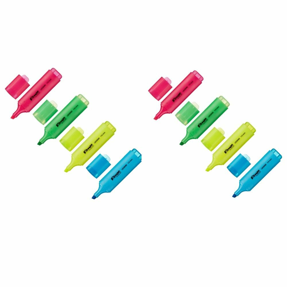 Комус Набор текстовыделителей Legend, 4 цвета, 1-5 мм - 2 шт