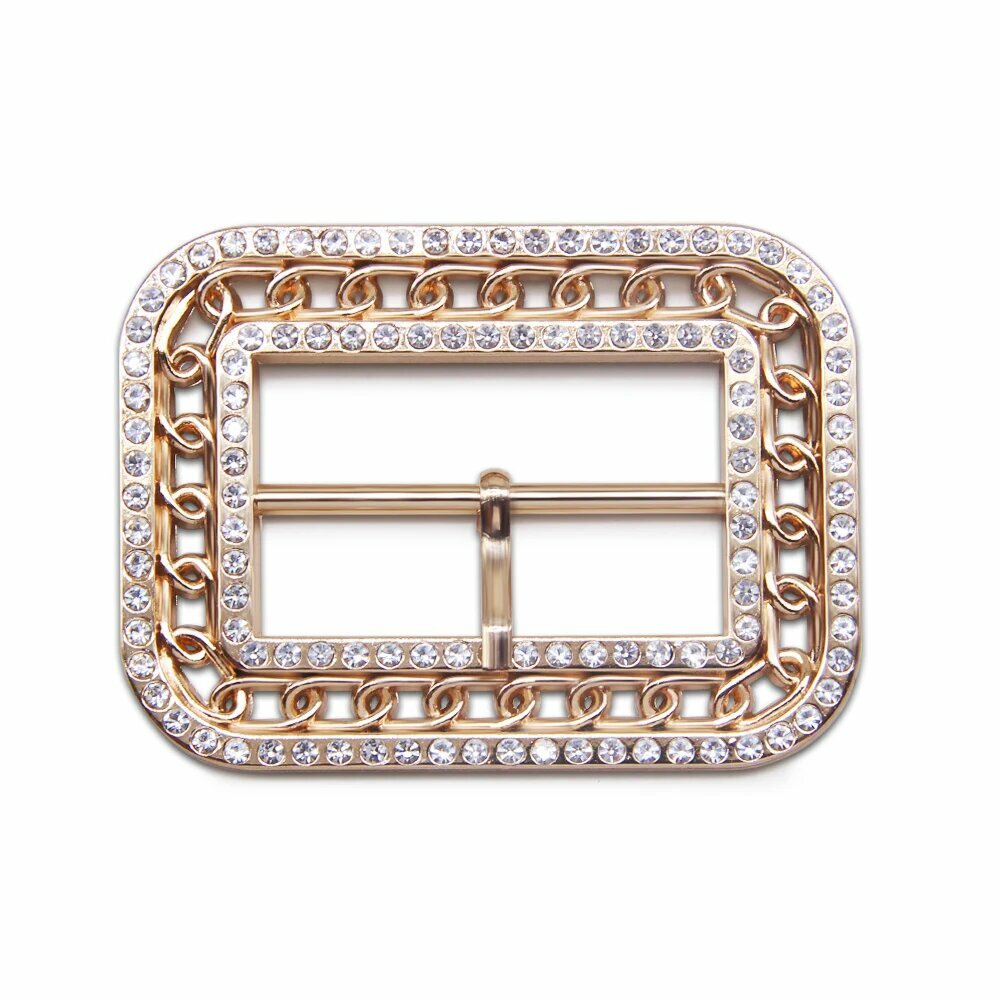 Пряжки для ремня St.Lucas металлические со стразами 35/40/45 мм Inner 4.5cm, 035 Gold704