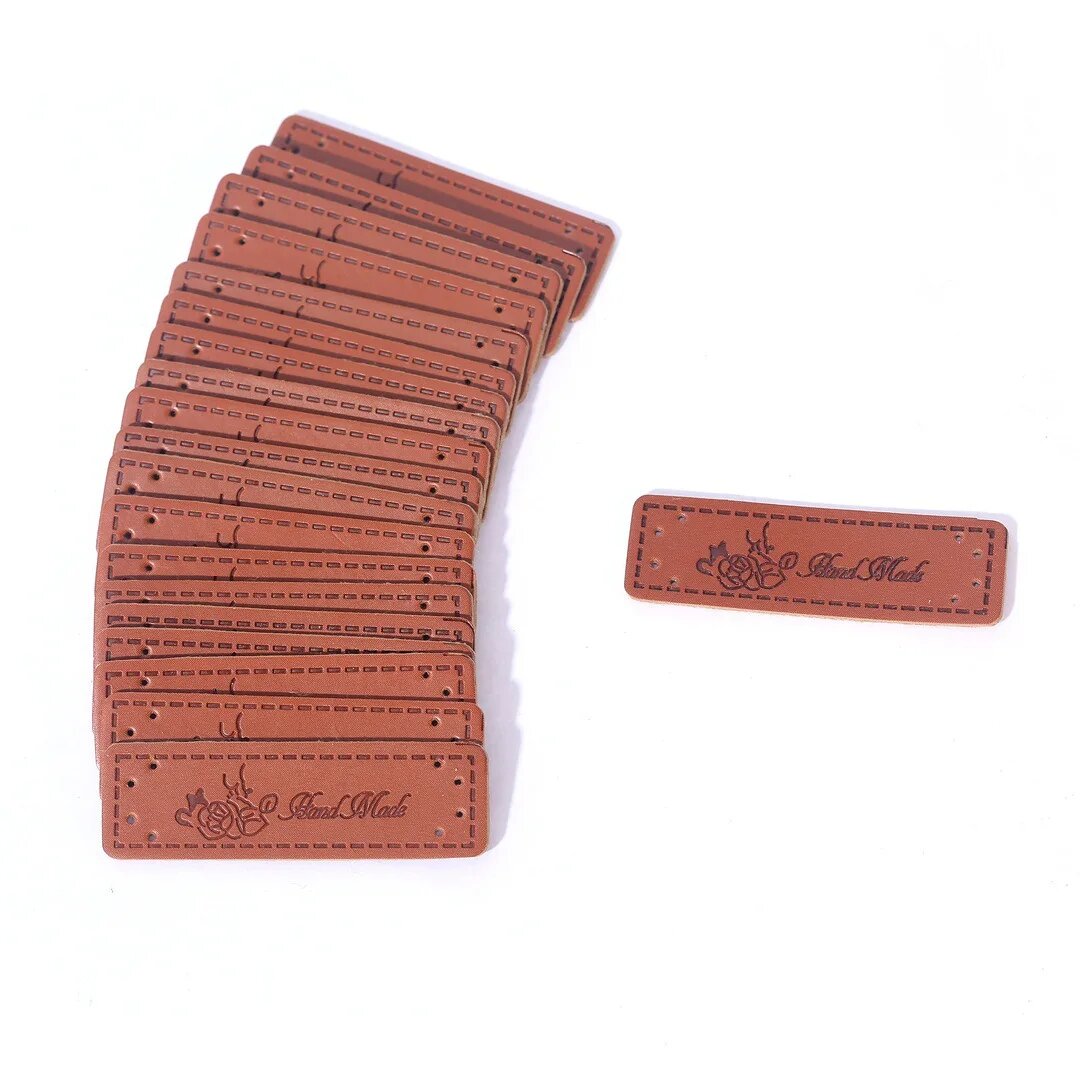 Бирки из искусственной кожи 20 шт Коричневый, Lotus