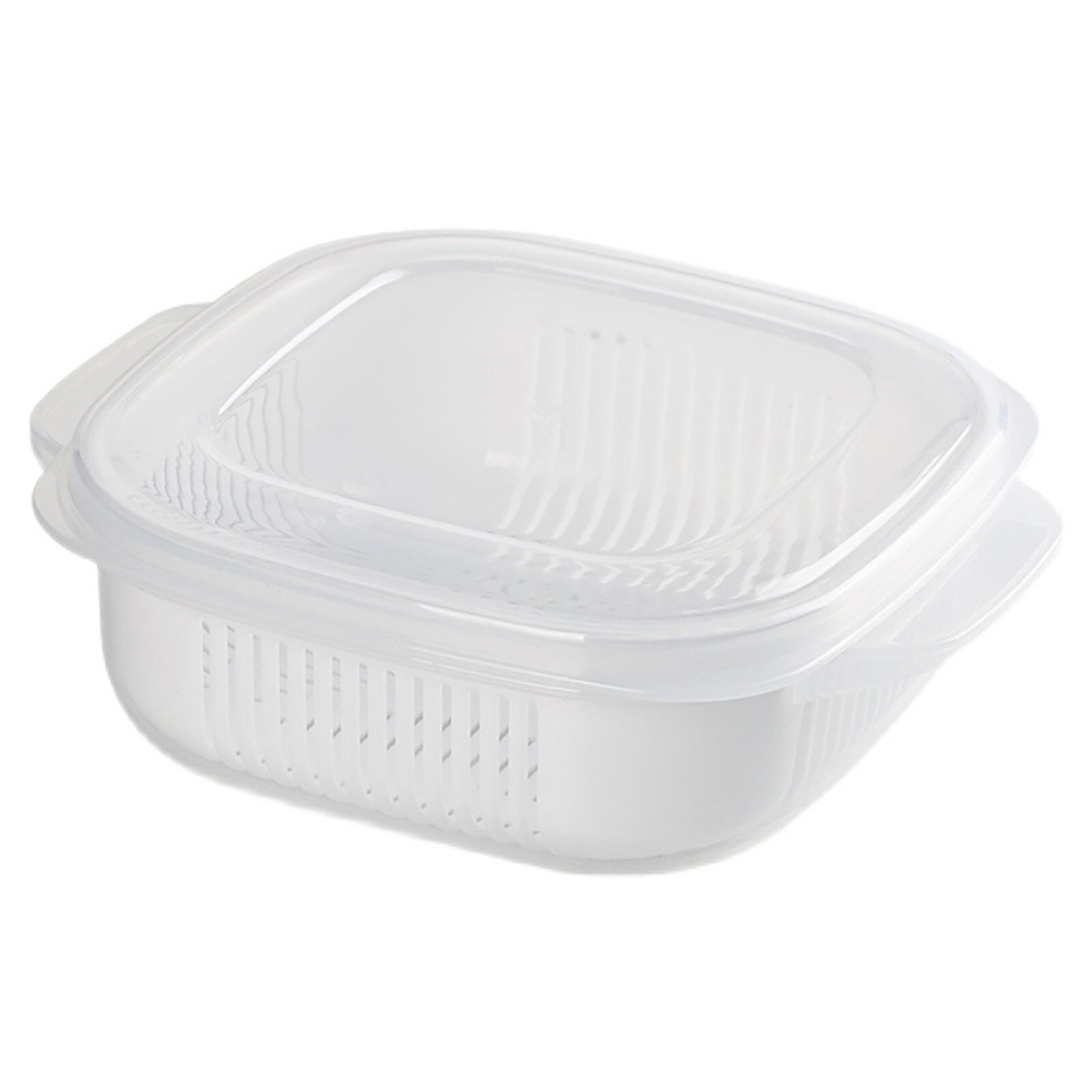 Контейнеры для имбиря, чеснока, лука, многоцелевые, пищевые, полипропиленовые, большой емкости, прямоугольные, для хранения овощей, с корзиной для слива для холодильника