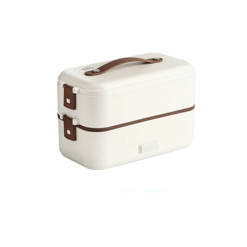 Электрический портативный обеденный контейнер с подогревом 110-220В — двухуровневый контейнер из нержавеющей стали 304 с съемными отсеками ! (2 слоя)