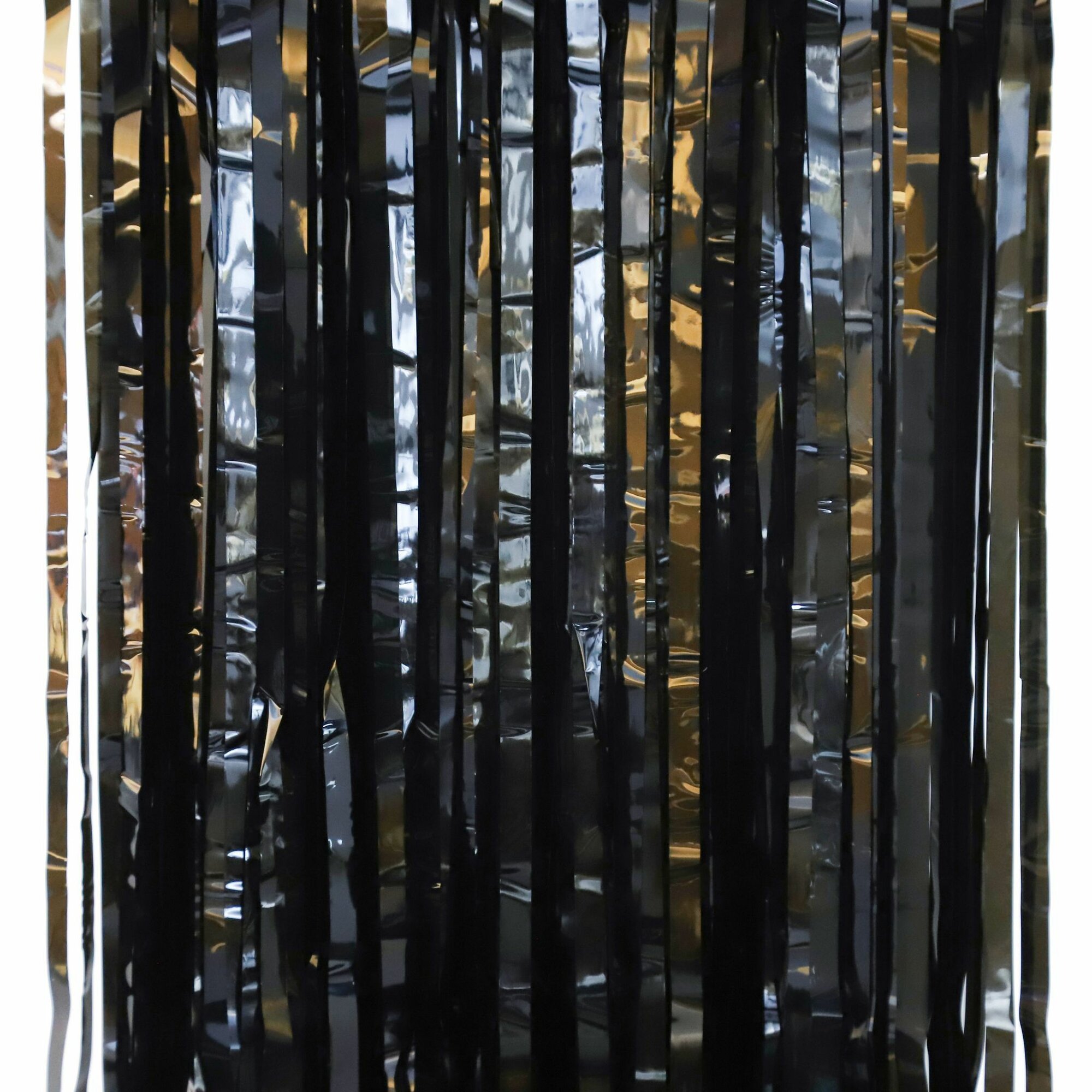 Занавес Дождик Черный, Металлик, 100*200 см, 1шт, Украшение на хэллоуин