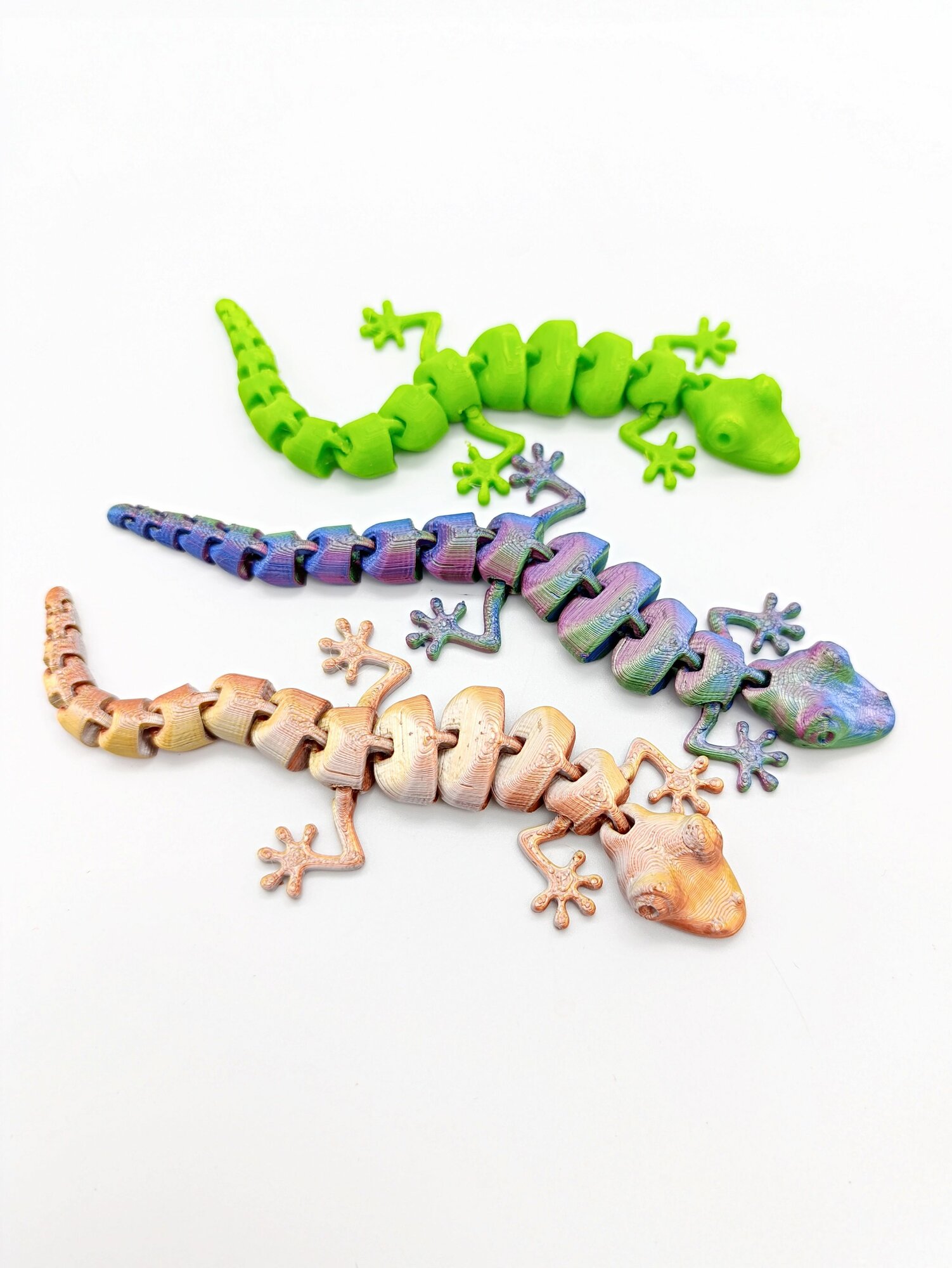 Игрушка-антистресс "Ящерицы", пластик, длина 10 см, набор 3 шт, разные цвета