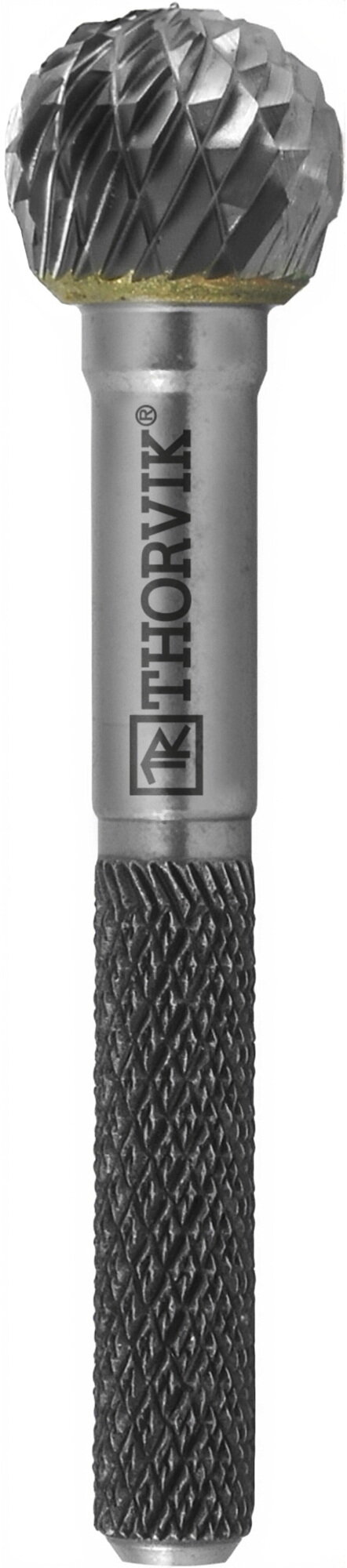 Борфреза твердосплавная сферическая, тип D, 12 мм Thorvik TRRBD12100655-2, 57016, двойная насечка