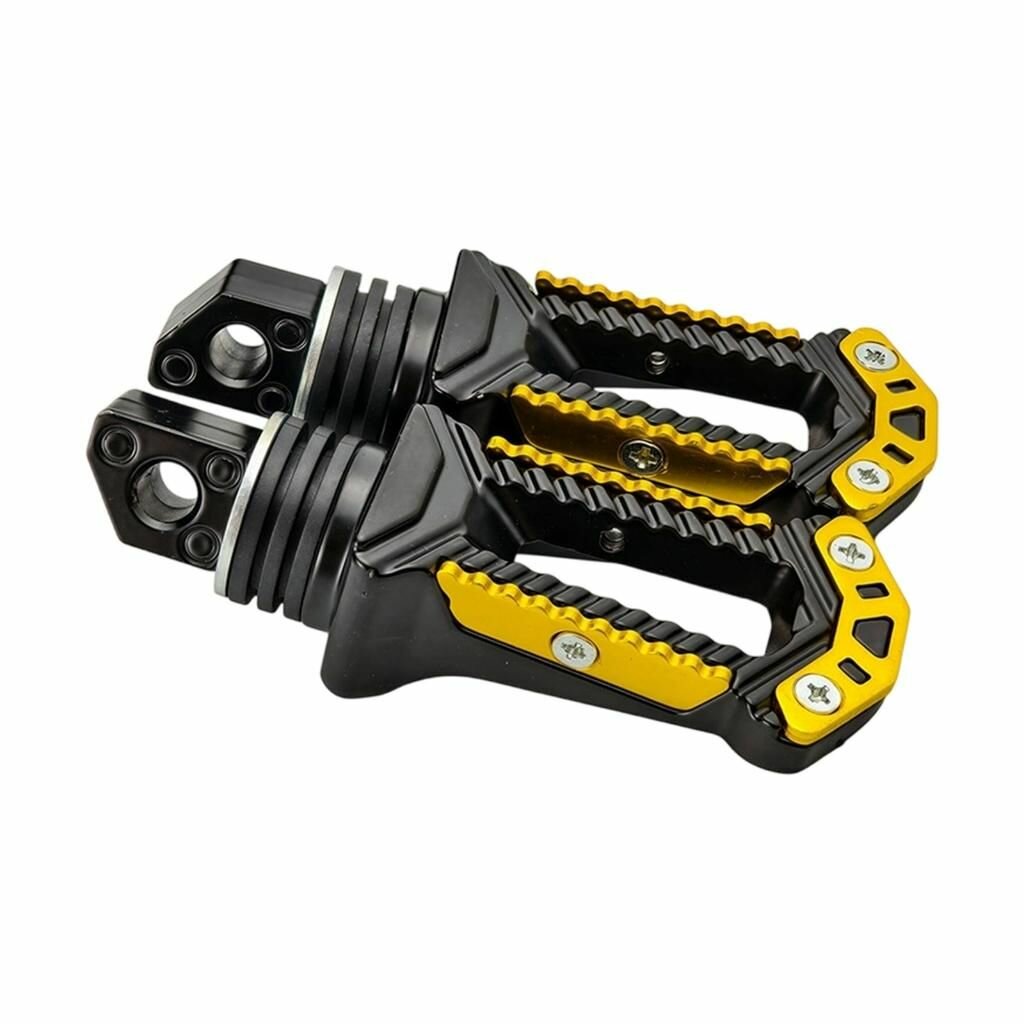 Пара современных подножек для пассажира мотоцикла с противоскользящей поверхностью из алюминия, Золото