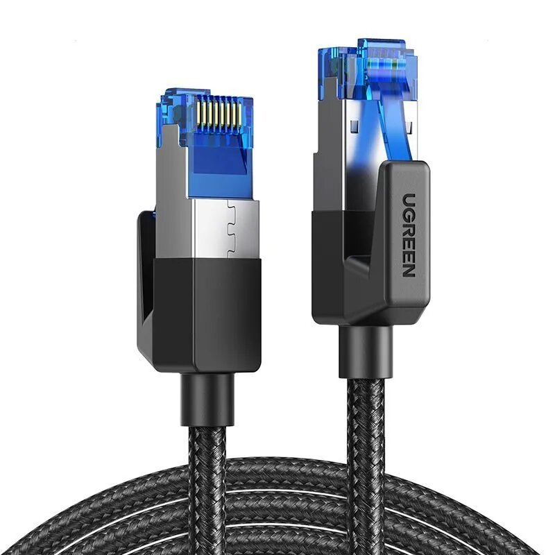 Кабель UGREEN NW153 (80432) Cat8 CLASSF/ FTP Round Ethernet Cable With Braid. Длина: 3м. Цвет: черный