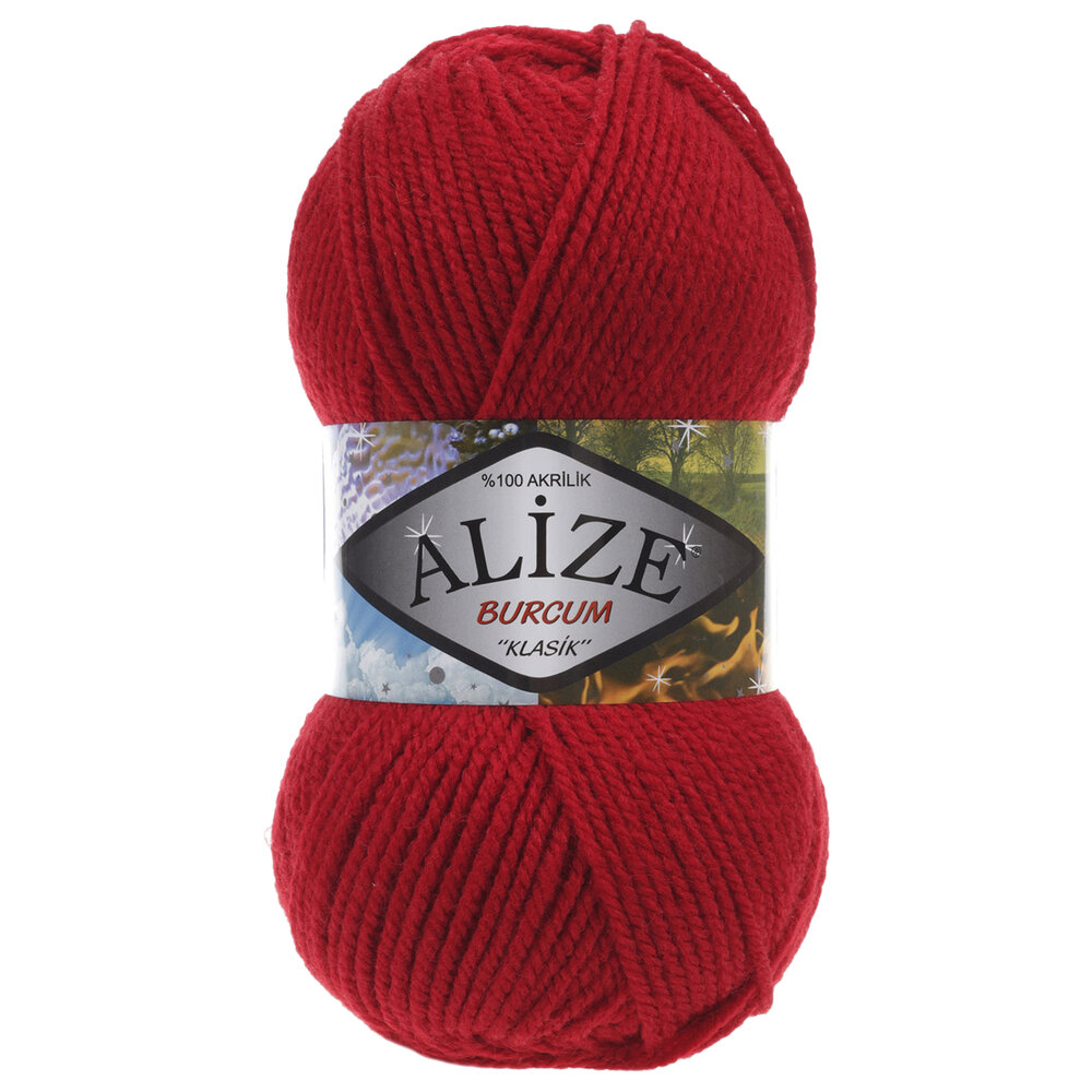 Пряжа для вязания Burcum Klasik Alize 5 мотков (210 м. 100 г.), цвет 106 темно-красный