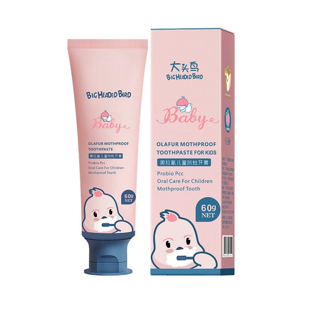 BIG HEADED BIRD 1-12 лет Детская зубная паста со вкусом персика, 60 г