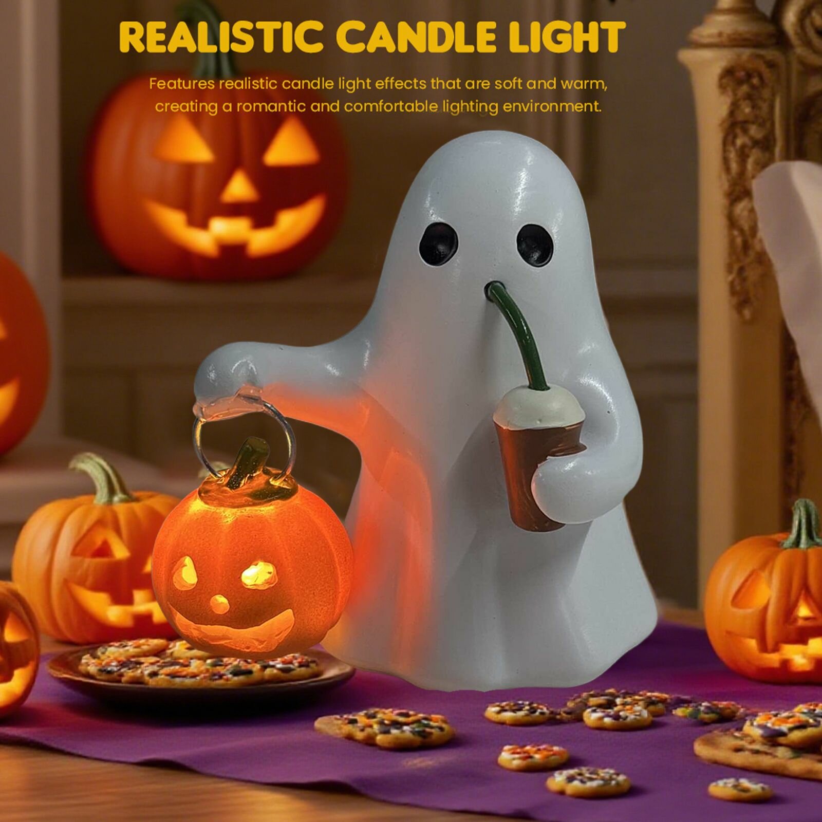 Светодиодный призрачный ночной светильник на Хэллоуин 3D, прекрасное украшение для домашнего декора