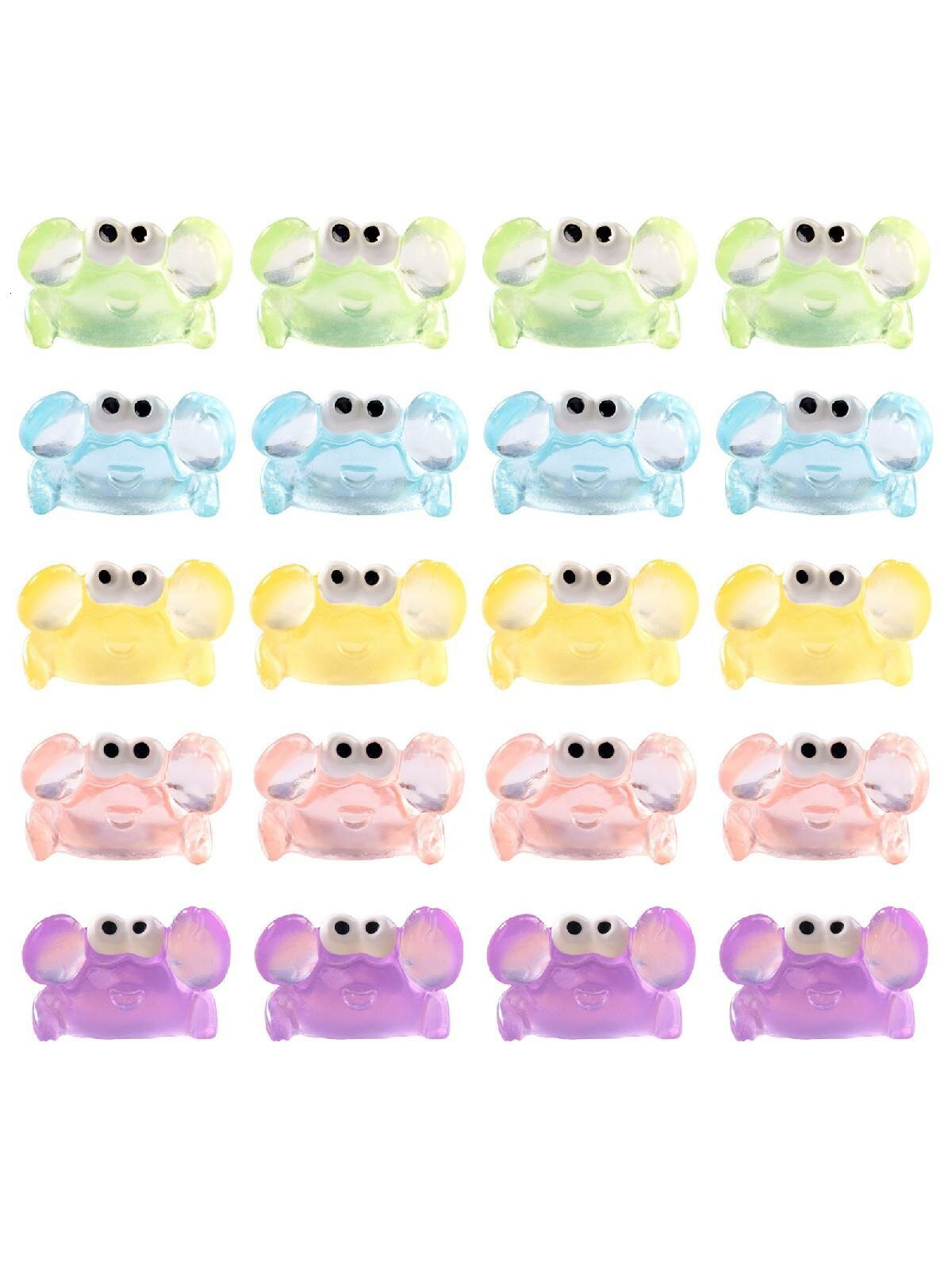 20шт. Милые фигурки Крабов, светящиеся в темноте, поделки для настольного дисплея