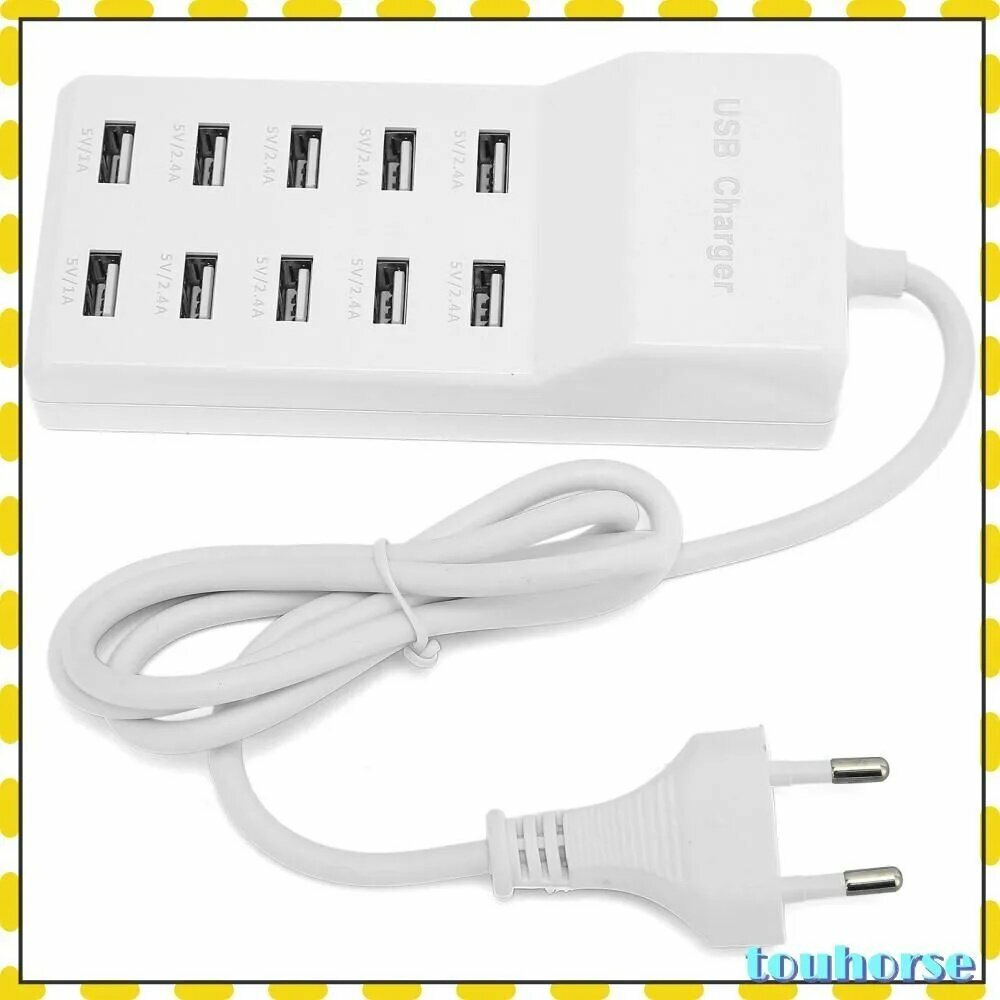 Станция зарядки USB, 10 портов, умный зарядный блок для нескольких устройств