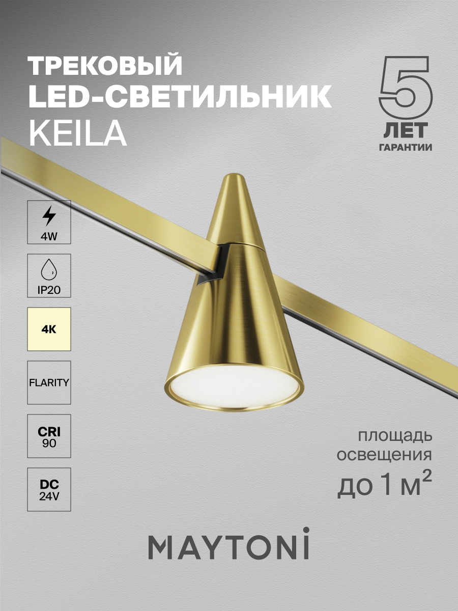 Трековый светильник Maytoni Technical TR146-1-5W4K-BS, DC 24 V, IP20,