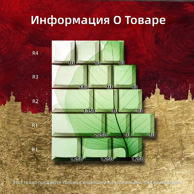 Набор клавиш для механической клавиатуры CHERRY Profile OEM Height, 15 клавиш, с принтом зеленых листьев, пятисторонняя PBT сублимационная печать, DIY (только клавиши, клавиатура не входит), отличный подарок на Новый год