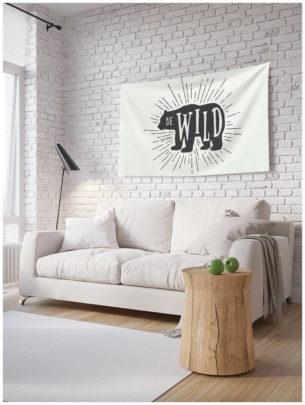 Горизонтальное фотопанно JoyArty на стену "Дикий медведь", 100x150 см