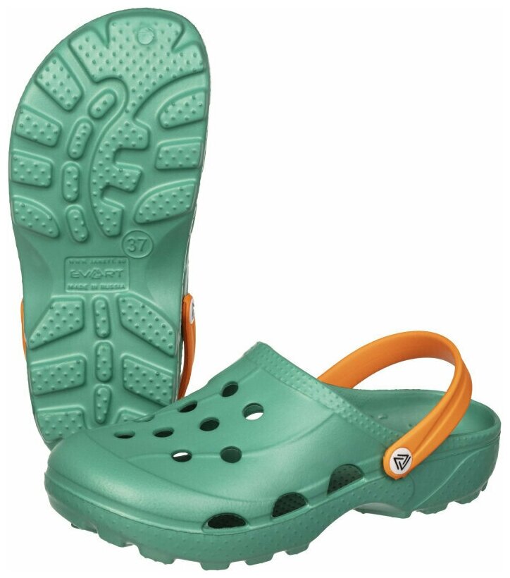 Сабо женские EVART Ола аквамарин/оранжевый р.38, 1457645