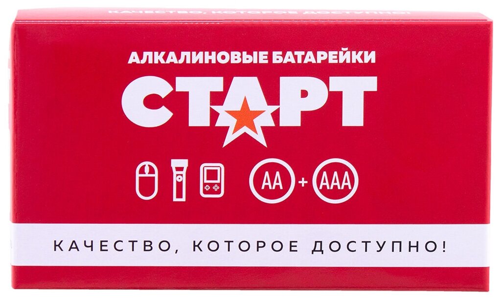 Батарейка Старт LR6/LR03-BOX12, типоразмер AAA 12 шт + типоразмер AA 12 шт