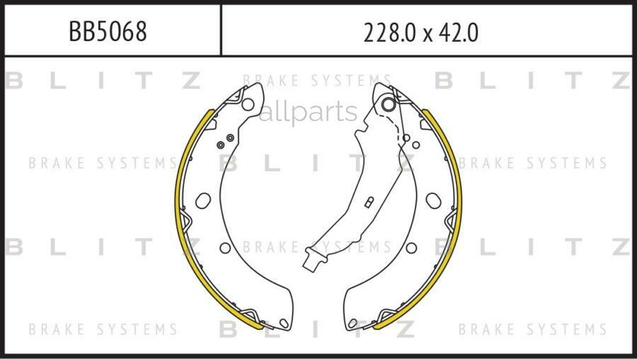 BLITZ BB5068 колодки тормозные барабанные VW POLO SEDAN 11-