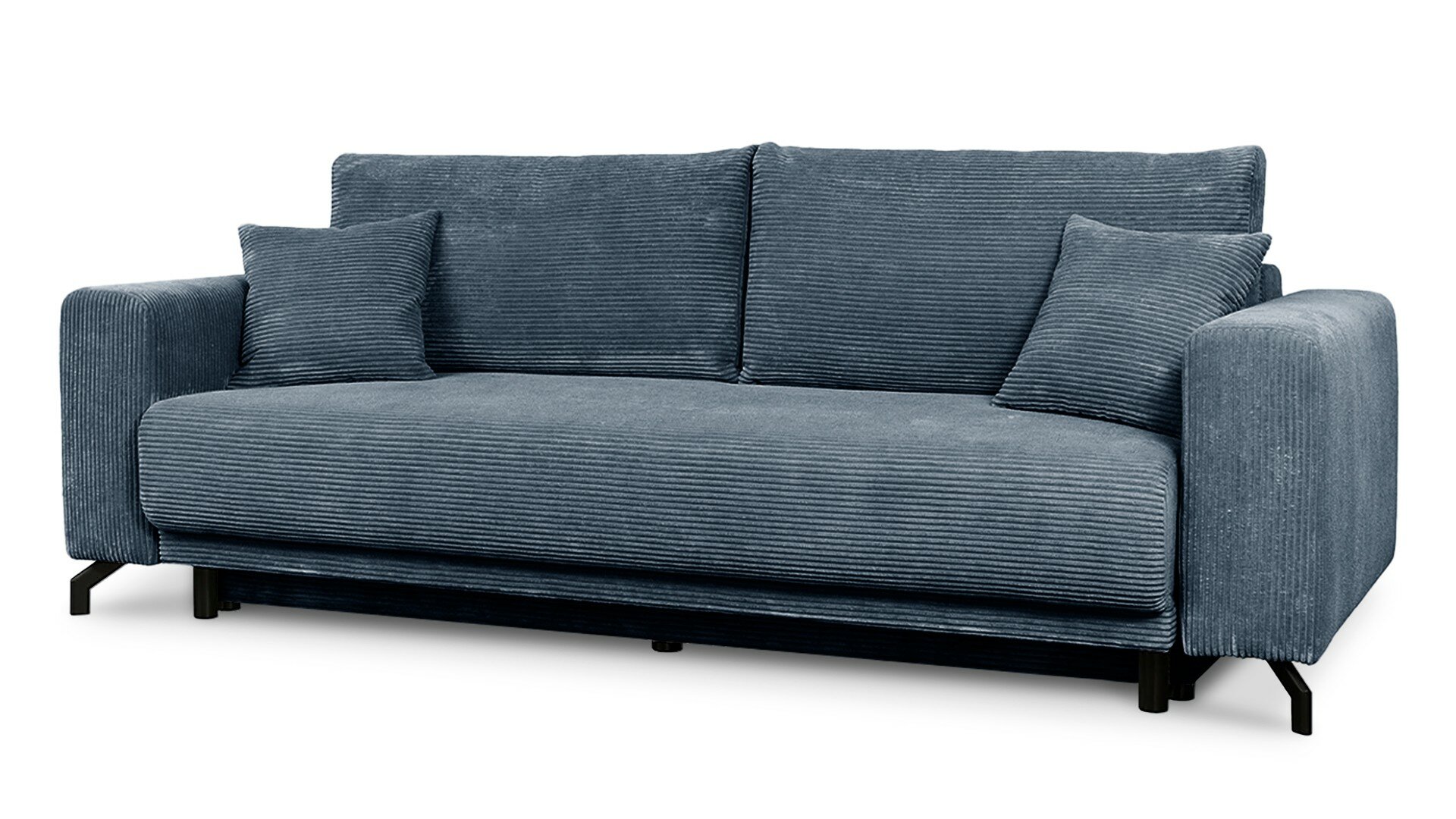 Диван Сенлин Лайт Cilium Indigo NEW 252x103x90 см, синий Вельвет, еврокнижка Фиеста