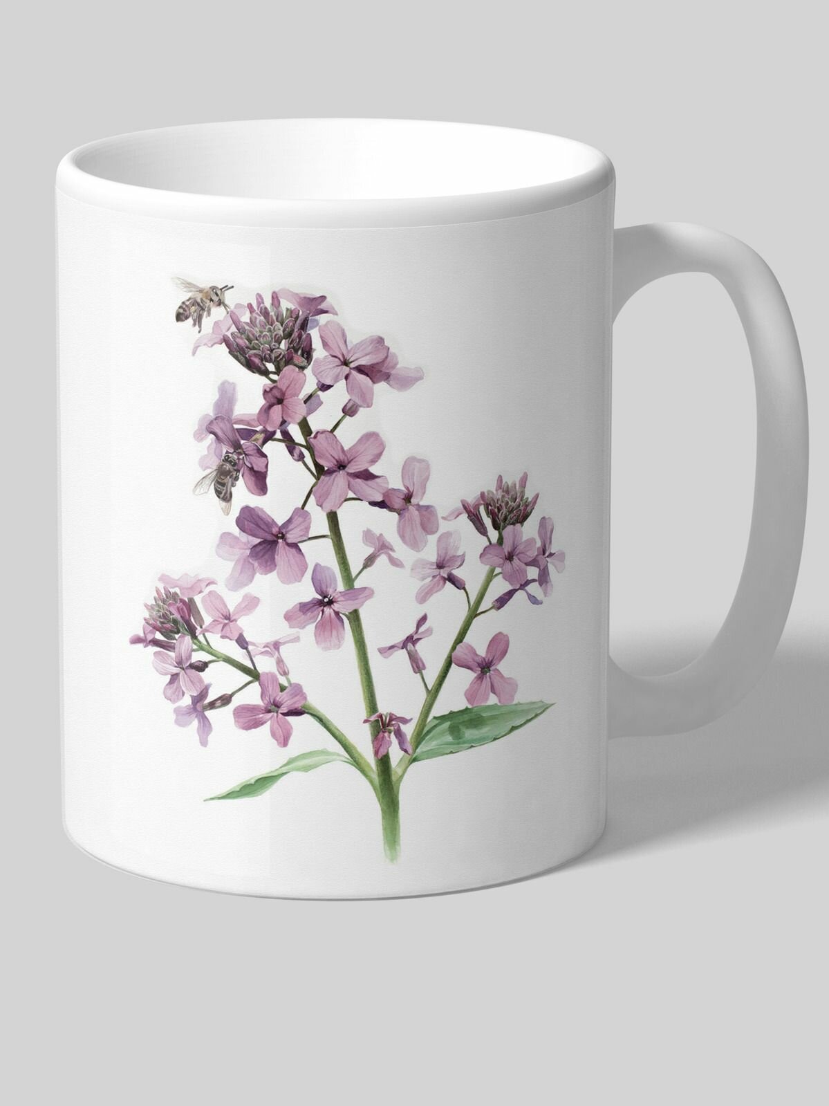 Кружка cooperative.moscow " Маттиола цветок " (кружка с Маттиолой , Маттиола , кружка с цветком, кружка Маттиола , подарок с любовью, кружка с цветами, цветы, цветок) , 330 мл, 1 шт