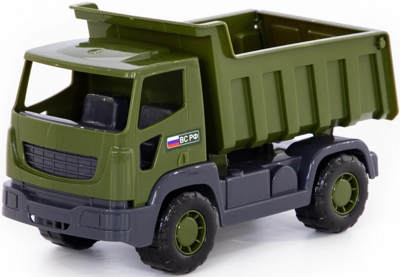 Автомобиль "Самосвал военный Агат" с откидным кузовом, игрушечная машинка для детей, пластиковая игрушка для песочницы и дома