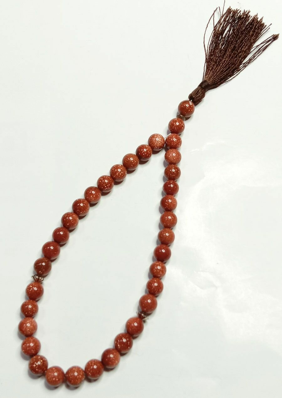 Четки из авантюрина (золотой песок) 33 бусины 8 мм.