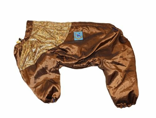 Тёплый комбинезон, с подкладкой флис, для пуделя малого суки, с застёжкой липучкой, цвет коричнево-золотой