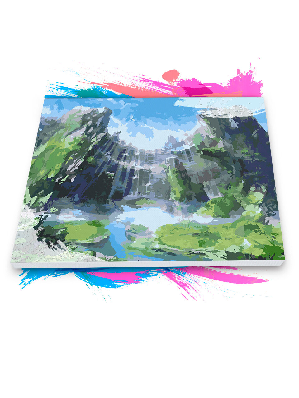 Картина по номерам на холсте Водопад в тропиках, 40 х 50 см