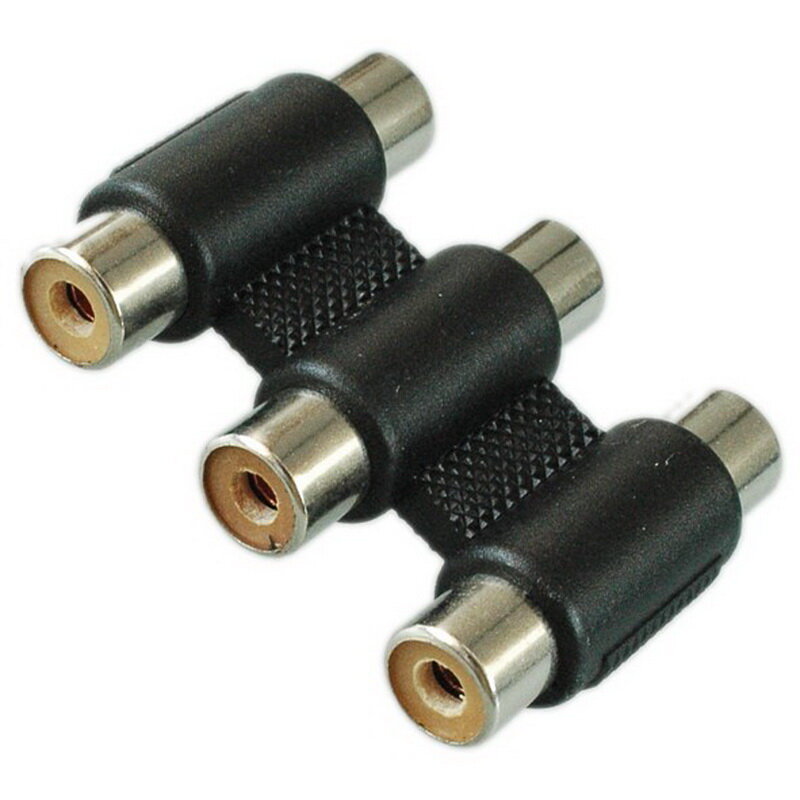 Переходник 3хRCA гнездо -3хRCA гнездо пластик, Pro Legend