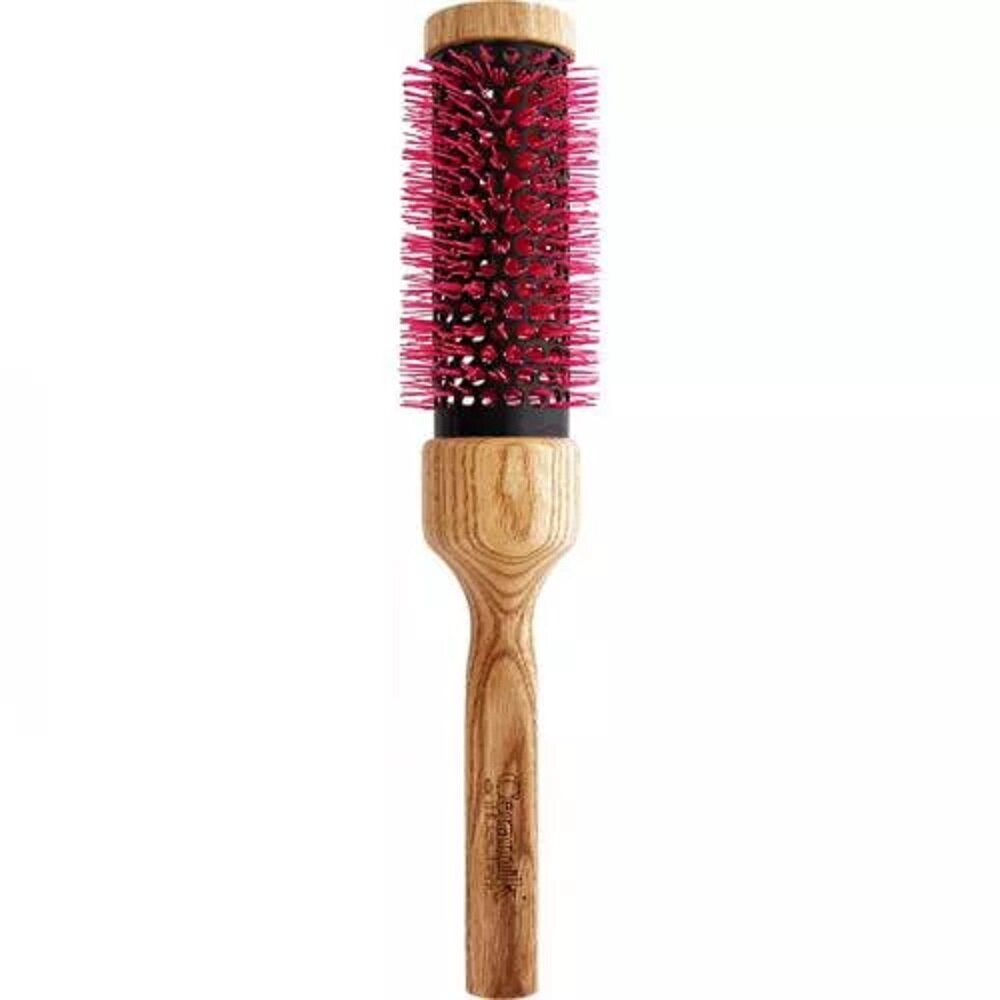 Щетка Tek с квадратной деревянной ручкой для волос Ceramik Antibacteric Oxy, круглая 30 мм