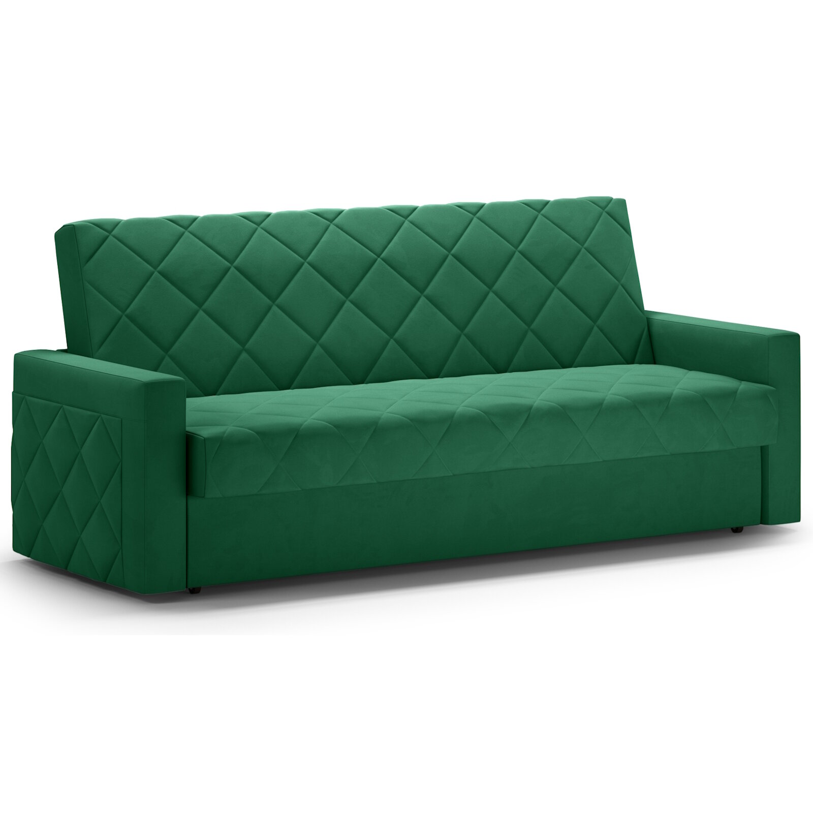 Диван раскладной "Лондон" 217х87х96, 118х187, 1 место, зеленый велюр