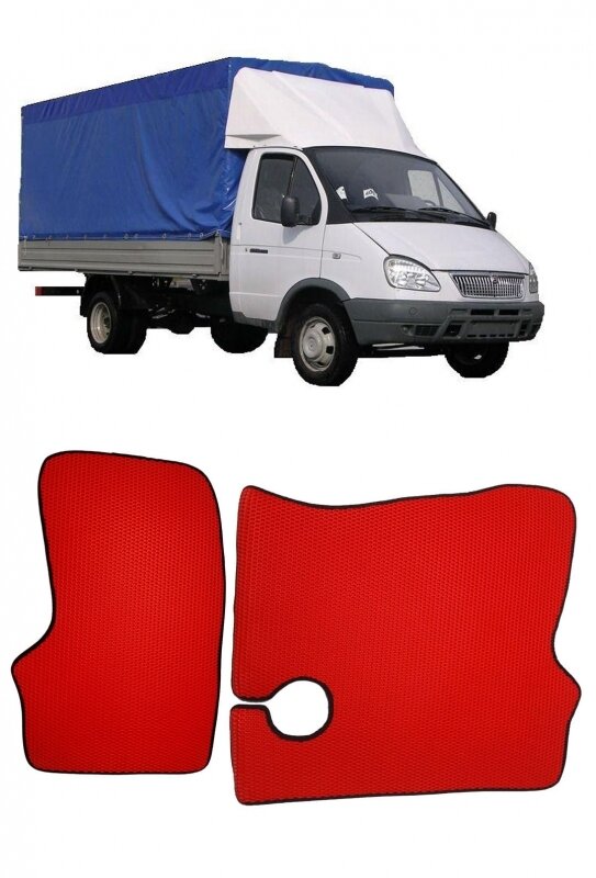 Ева коврики Газель 3302 1994 -/ Ева ЭВА сота/ цвет Черный c красной окантовкой / EVA Smart / коврики в салон автомобиля Газель