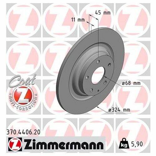 Тормозной диск Zimmermann 370440620 для Mazda CX-9