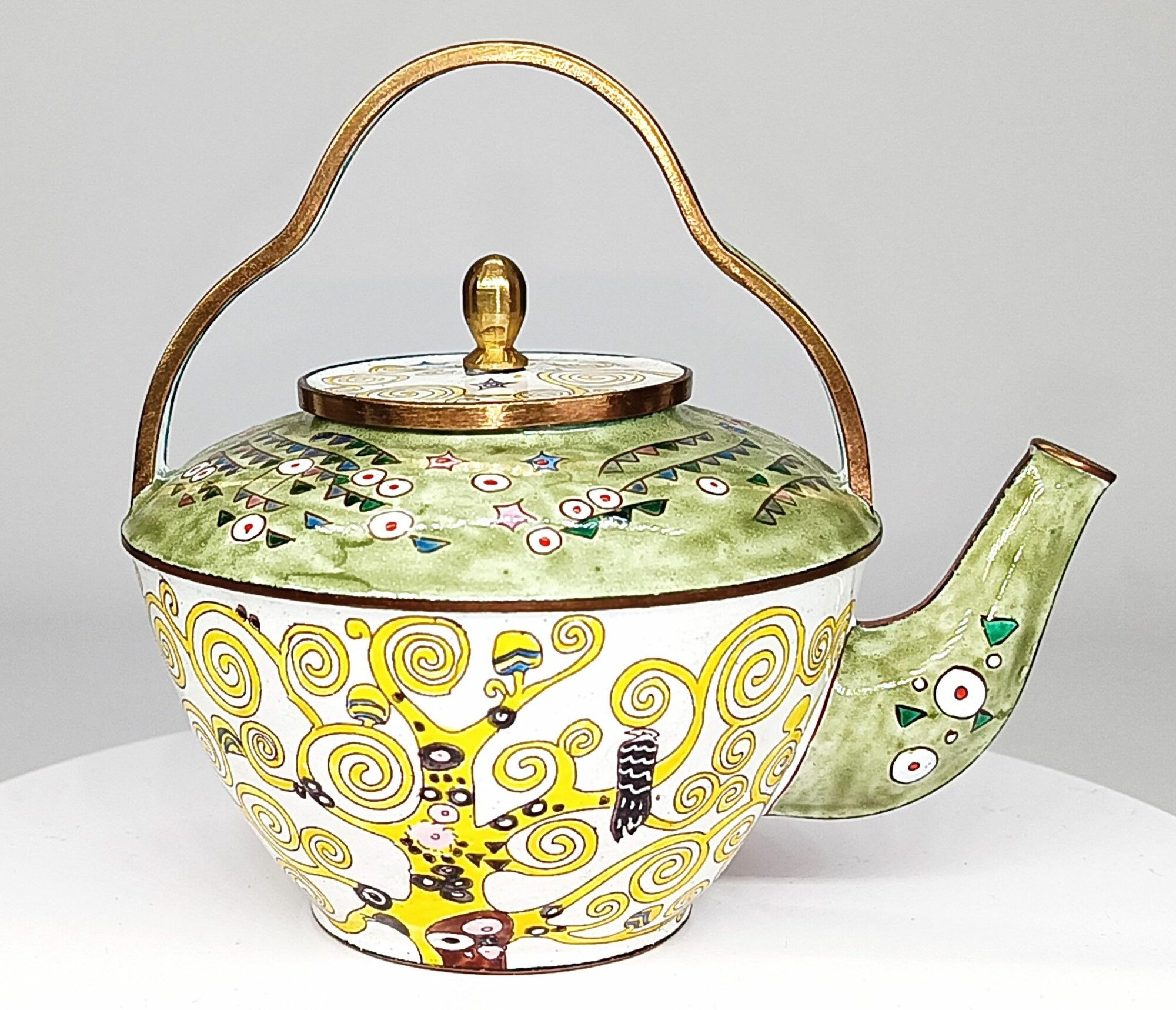 Коллекционный чайник "Дерево жизни" AAA, 10.5*12 см, медь, ручная роспись, Goebel