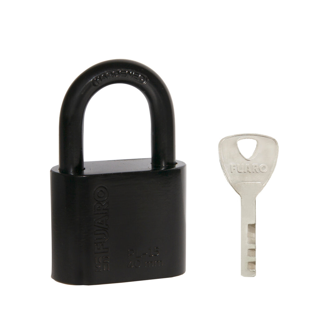 Замок навесной Fuaro (Фуаро) PL-WEATHER-1540 Black 4 fin key ( PL-15-40) диск.