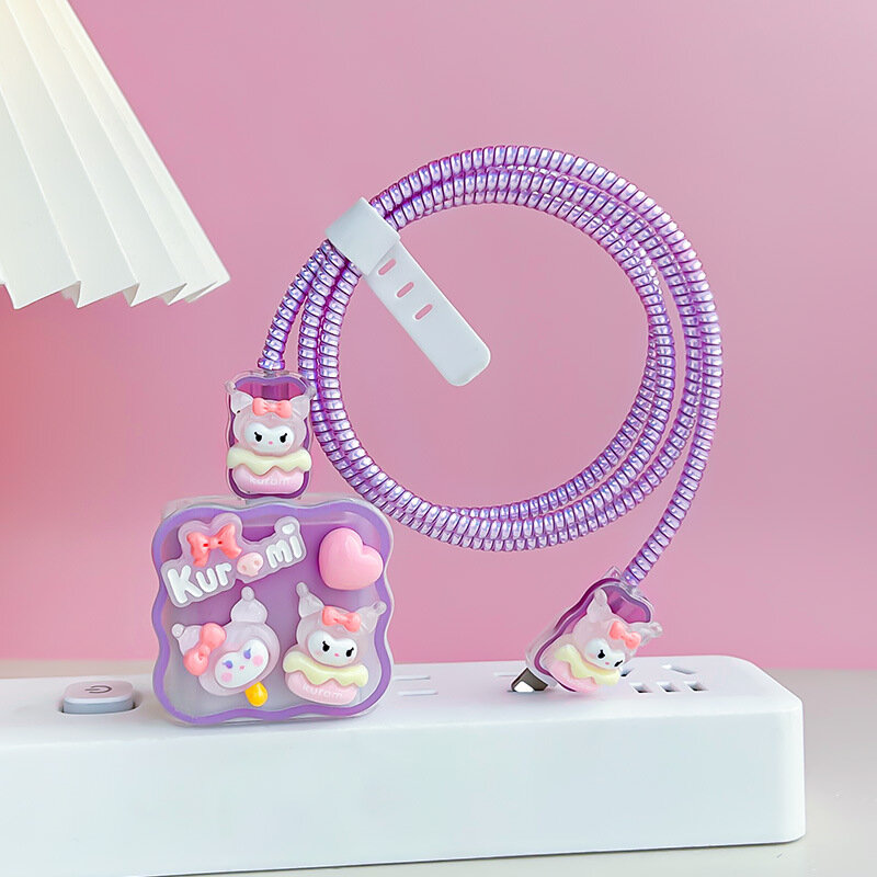 Чехол для зарядного устройства, для Apple, фиолетовый градиент, три Kulomi