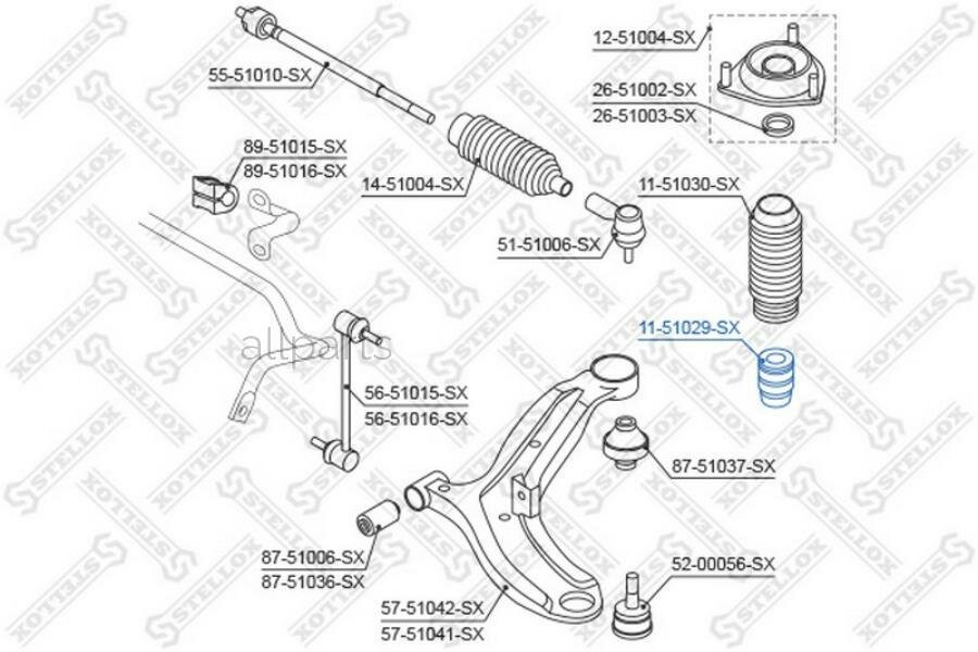 STELLOX 1151029SX отбойник амортизатора переднего!\ Hyundai Getz 02>